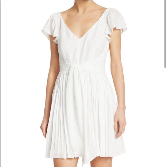 cinq a sept | Dresses | Cinq A Sept White Pleated Genesis Dress | Poshmark